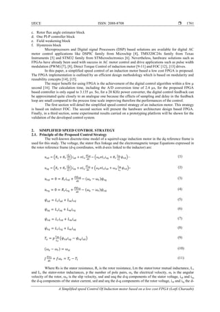 A Simplified Speed Control Of Induction Motor based on a Low Cost FPGA | PDF