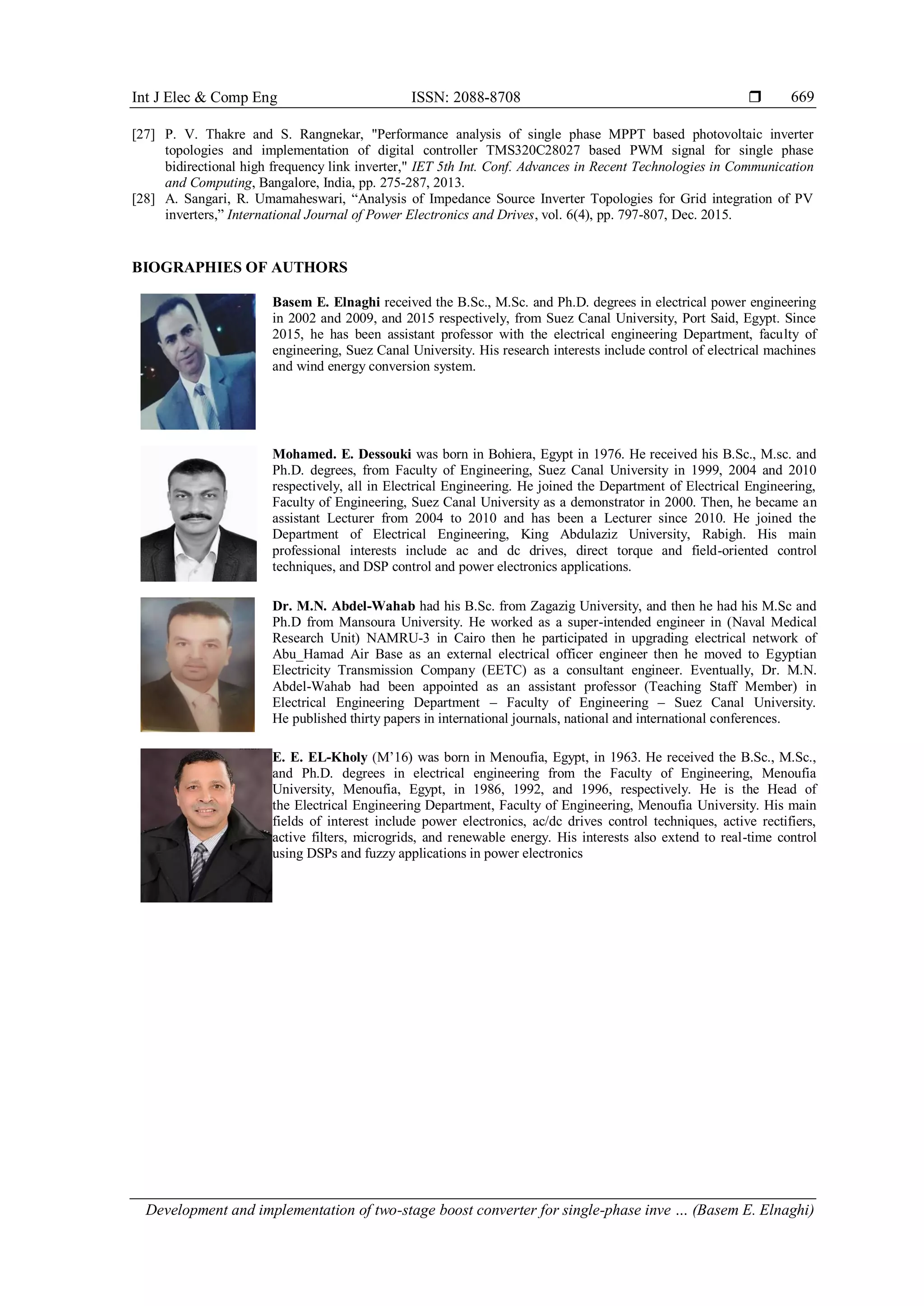 Development and implementation of two-stage boost converter for single ...