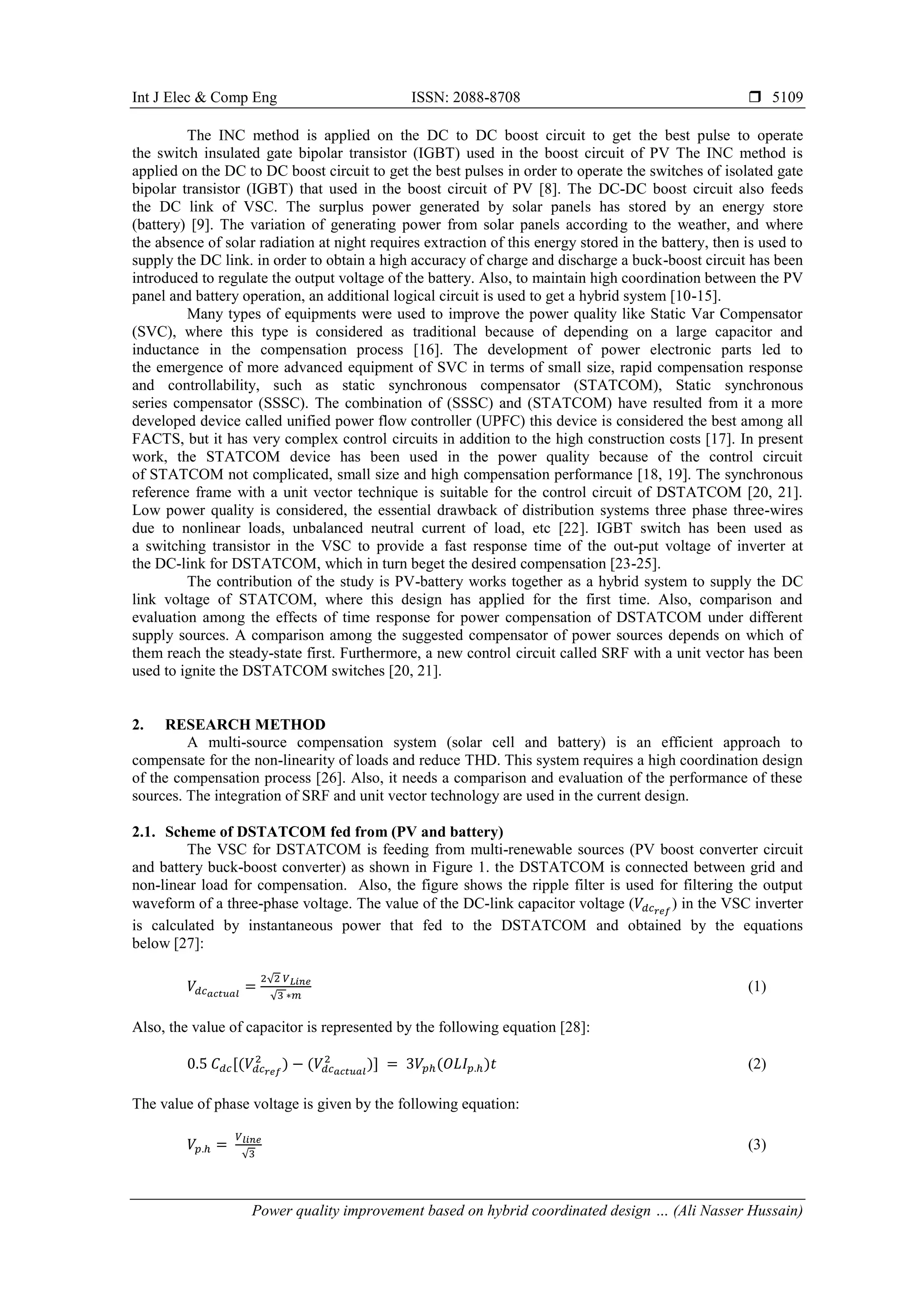 Power quality improvement based on hybrid coordinated design of ...
