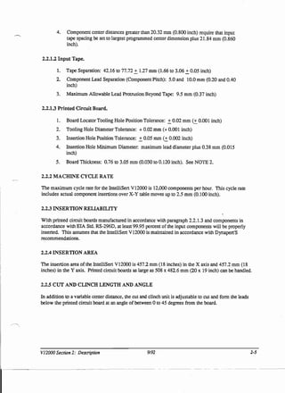 Specifications for Axial Insertion machine | PDF