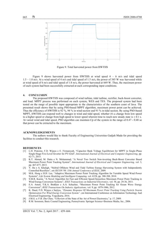 Maximum Power Point Tracking using Particle Swarm Optimization Algorithm for Hybrid Wind-Tidal ...