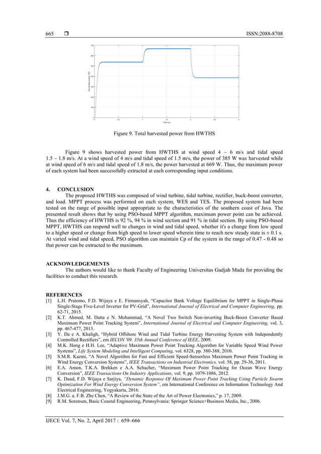 Maximum Power Point Tracking using Particle Swarm Optimization Algorithm for Hybrid Wind-Tidal ...