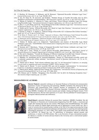 High functionality reversible arithmetic logic unit | PDF | Technology & Computing