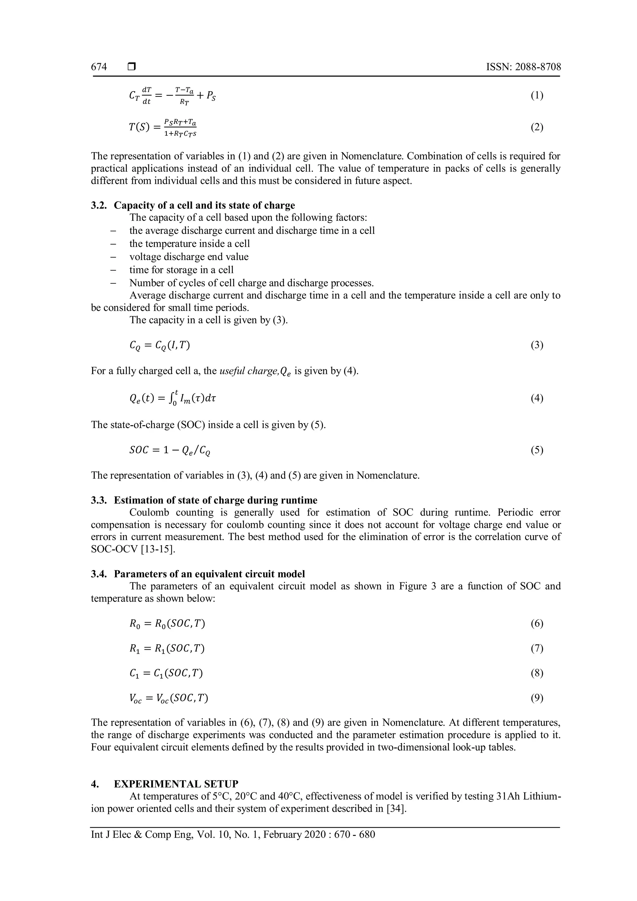 Comparison of one and two time constant models for lithium ion battery ...