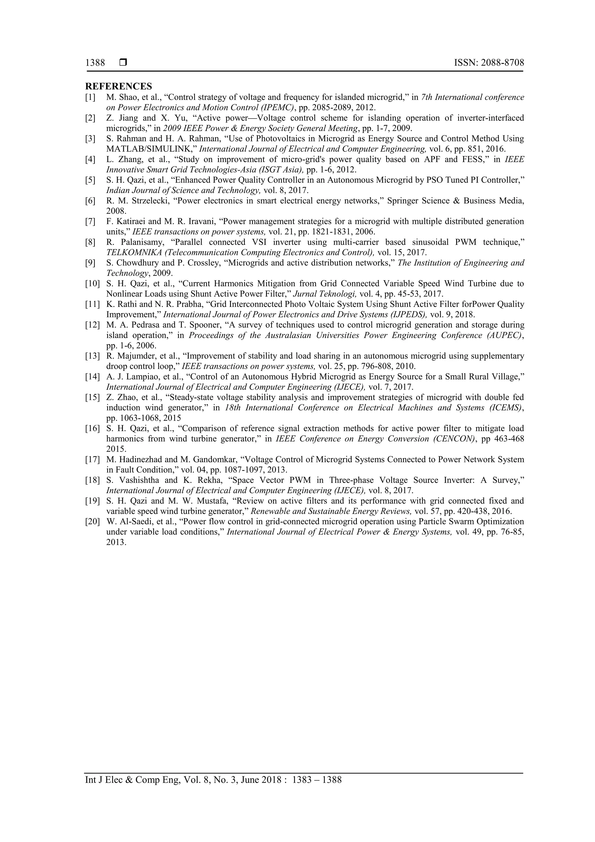 Improving Voltage Profile of Islanded Microgrid using PI Controller | PDF
