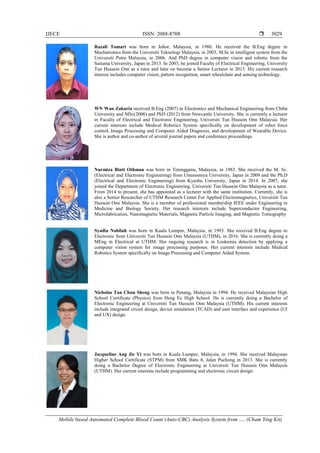 Mobile based Automated Complete Blood Count (Auto-CBC) Analysis System ...