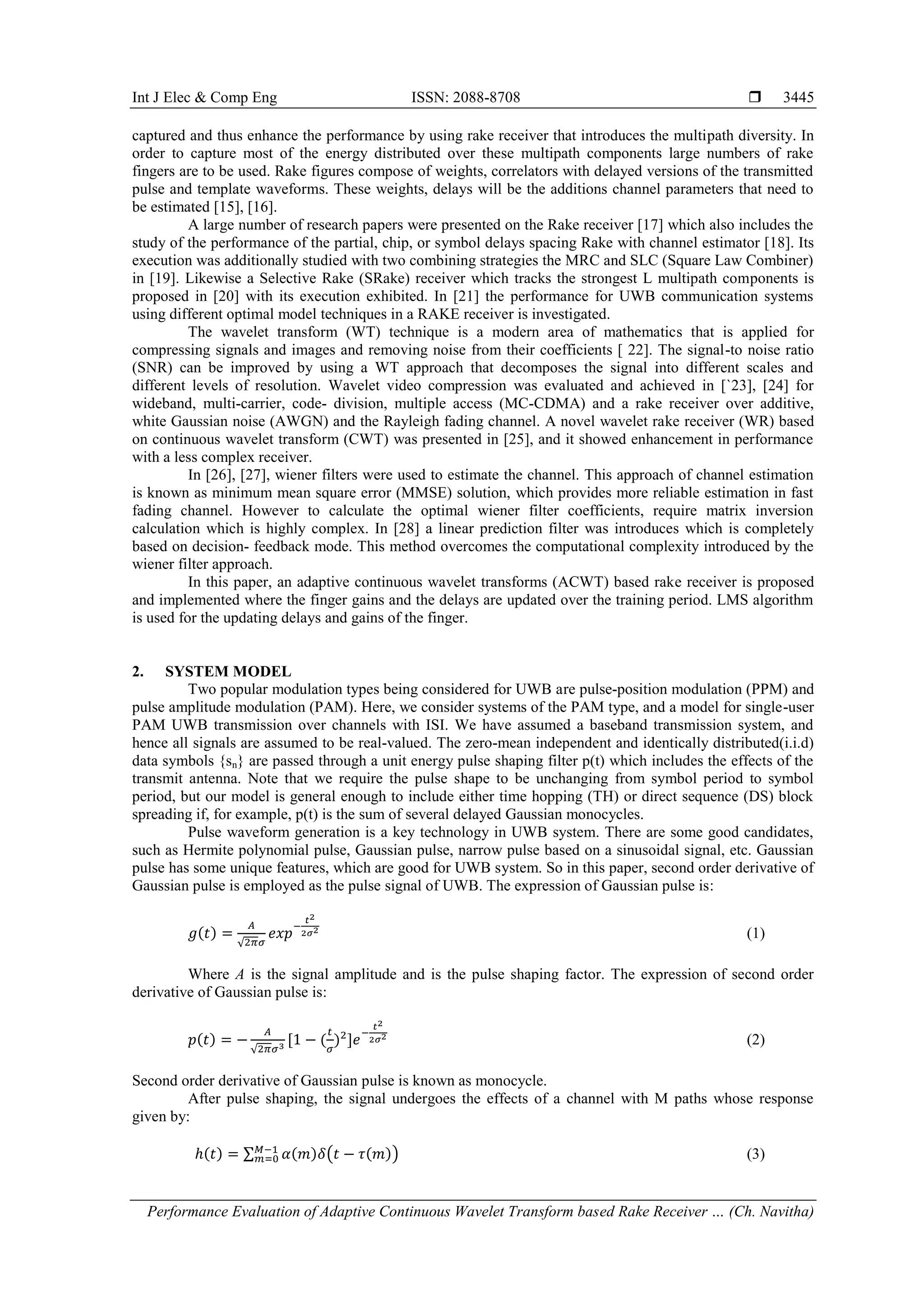 Performance Evaluation Of Adaptive Continuous Wavelet Transform Based