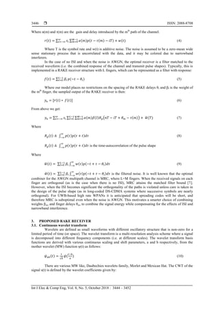 Performance Evaluation of Adaptive Continuous Wavelet Transform based Rake Receiver for UWB ...