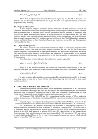 Performance Evaluation of Adaptive Continuous Wavelet Transform based Rake Receiver for UWB ...