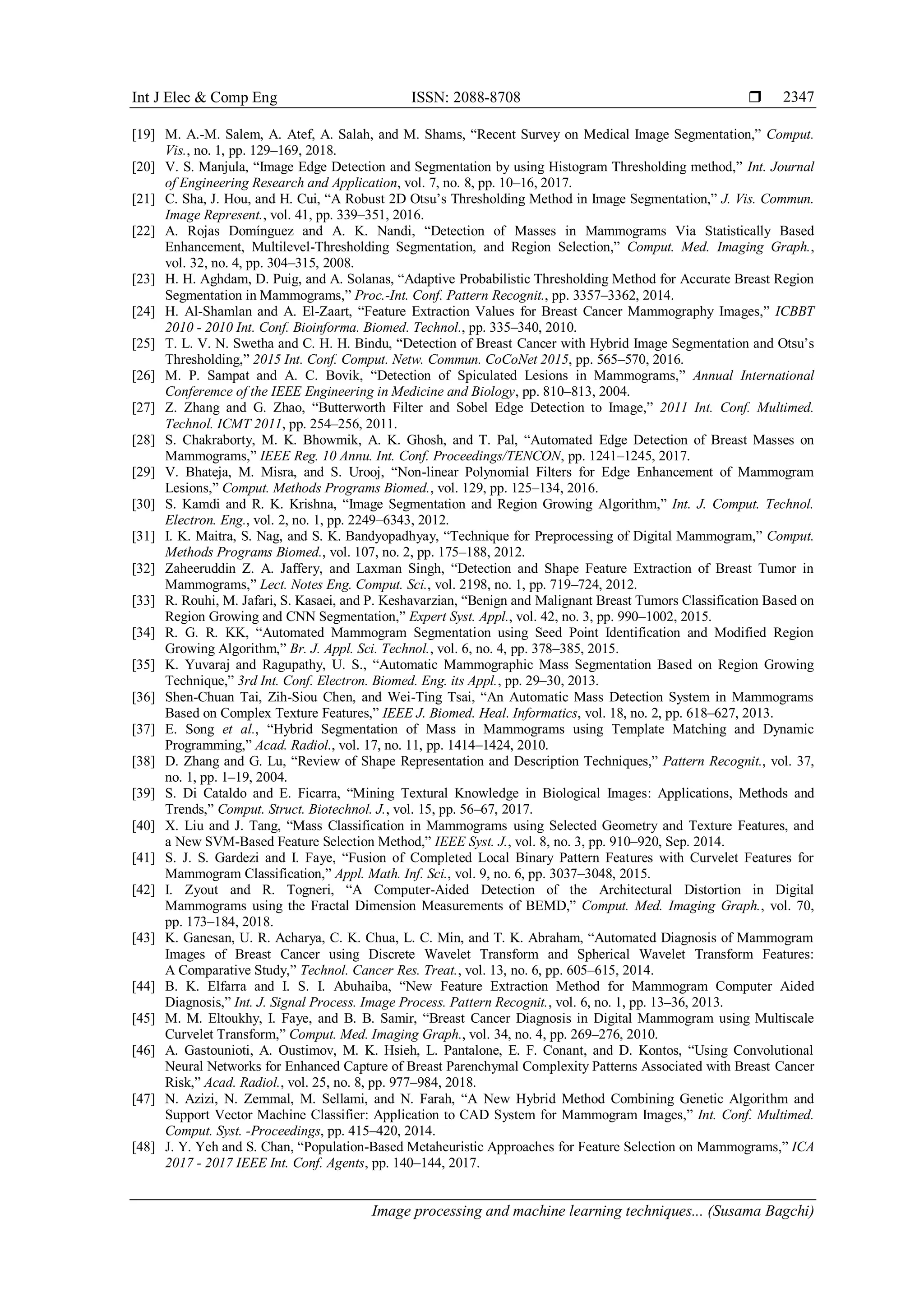 Image processing and machine learning techniques used in computer-aided detection system for ...