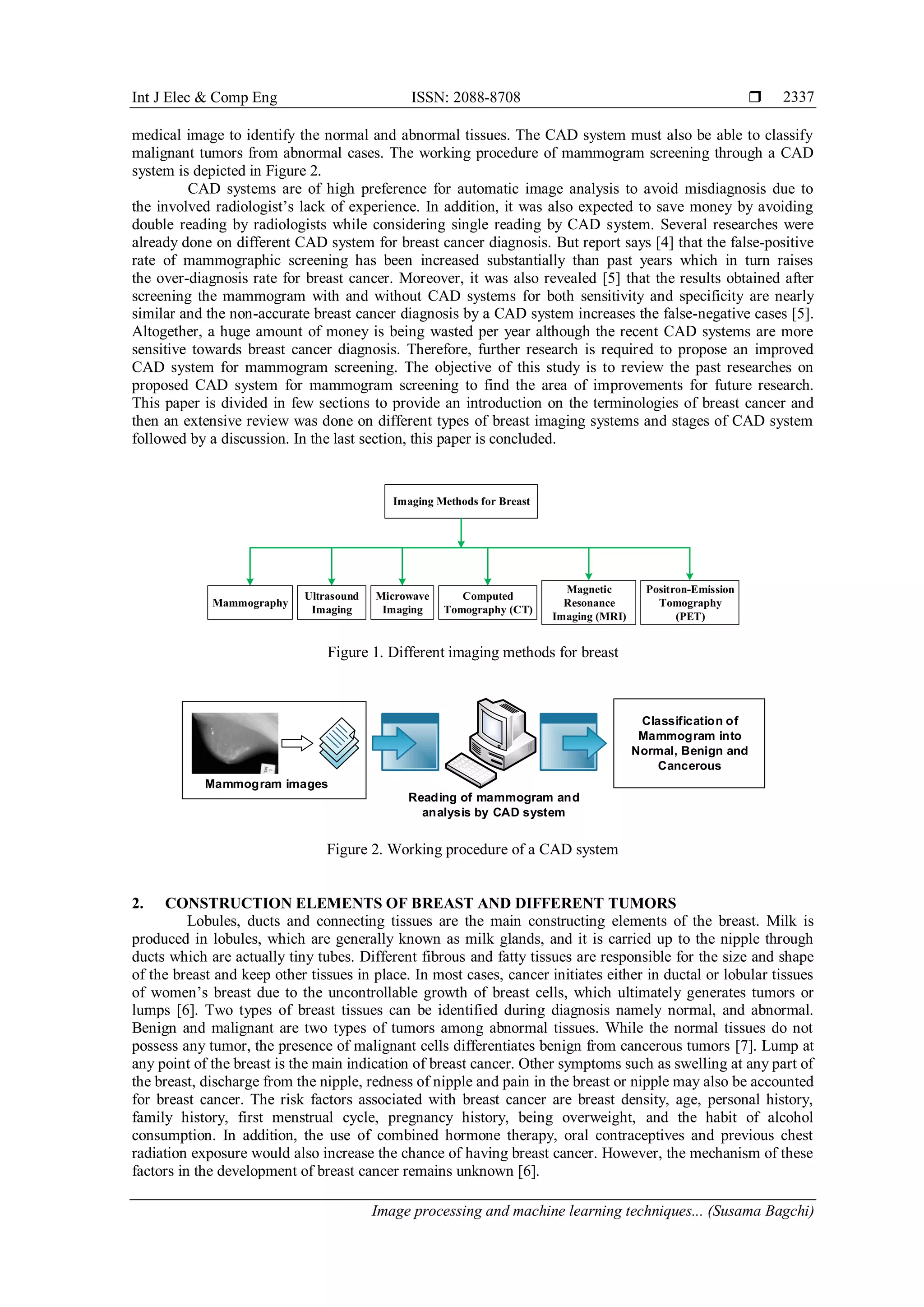 Image processing and machine learning techniques used in computer-aided detection system for ...