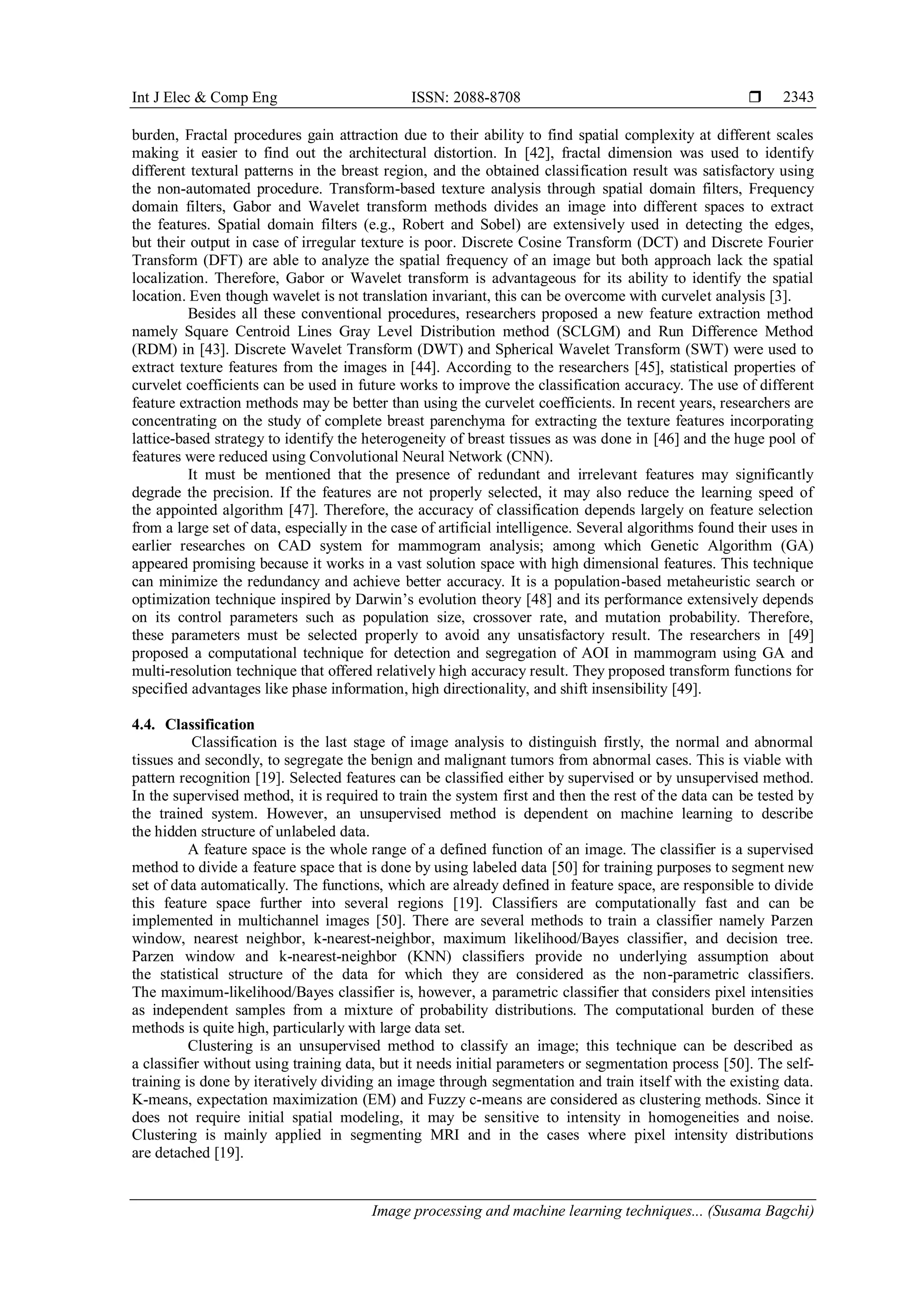 Image processing and machine learning techniques used in computer-aided detection system for ...