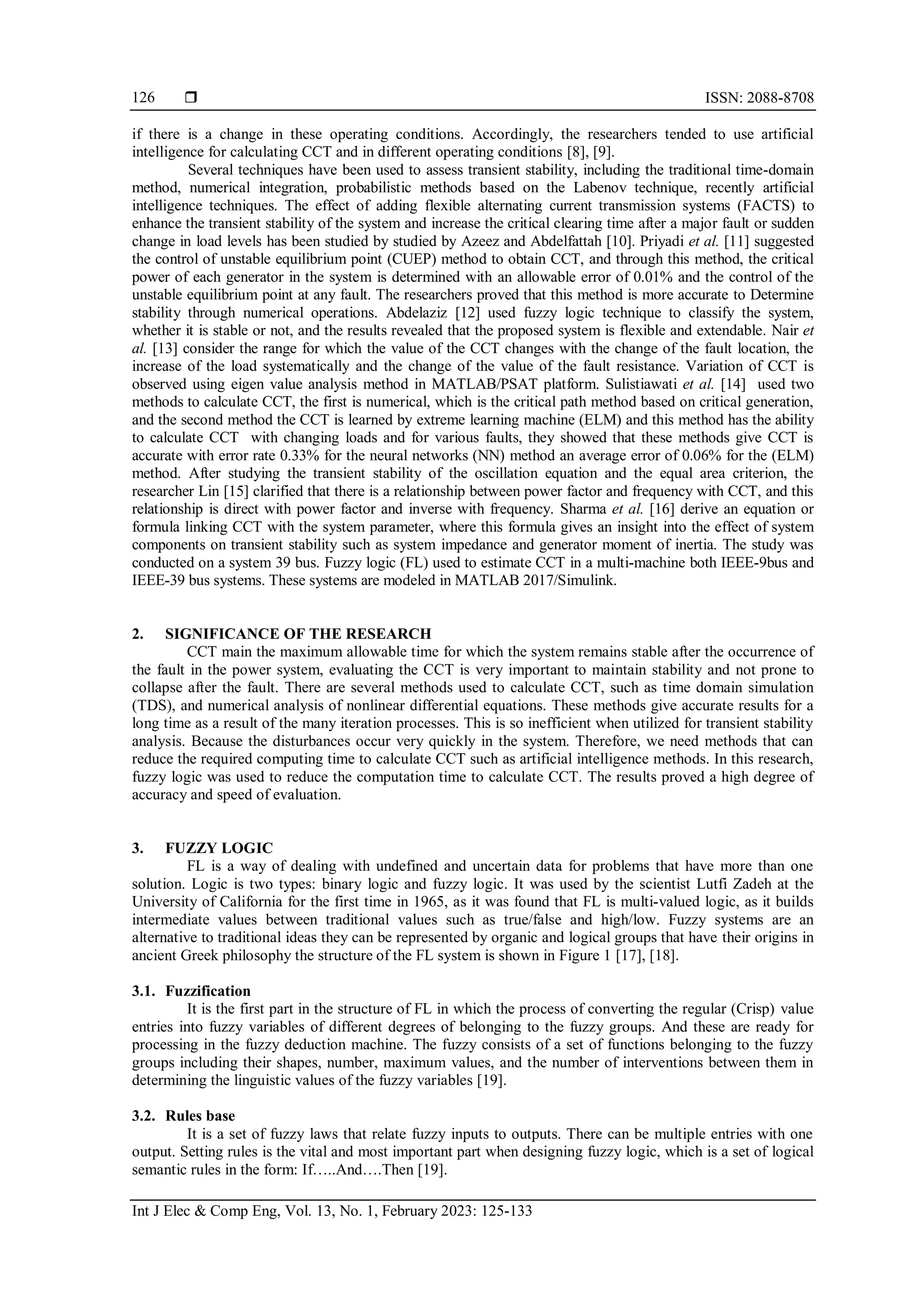 Critical clearing time estimation of multi-machine power system transient stability using fuzzy ...