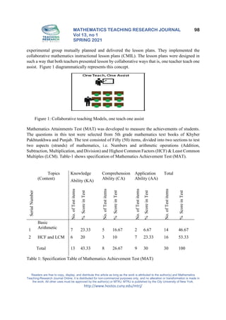 An Experimental Study of Collaborative Instructional Strategy (CIS) for ...