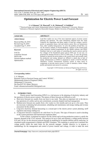 Optimization for Electric Power Load Forecast | PDF
