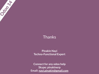 [V14] Odoo functional training Pinakin Nayi | PDF