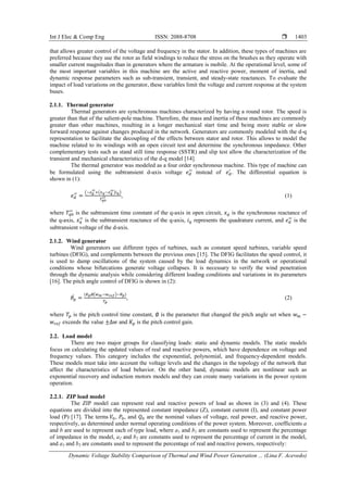 Dynamic Voltage Stability Comparison of Thermal and Wind Power Generation with Different Static ...