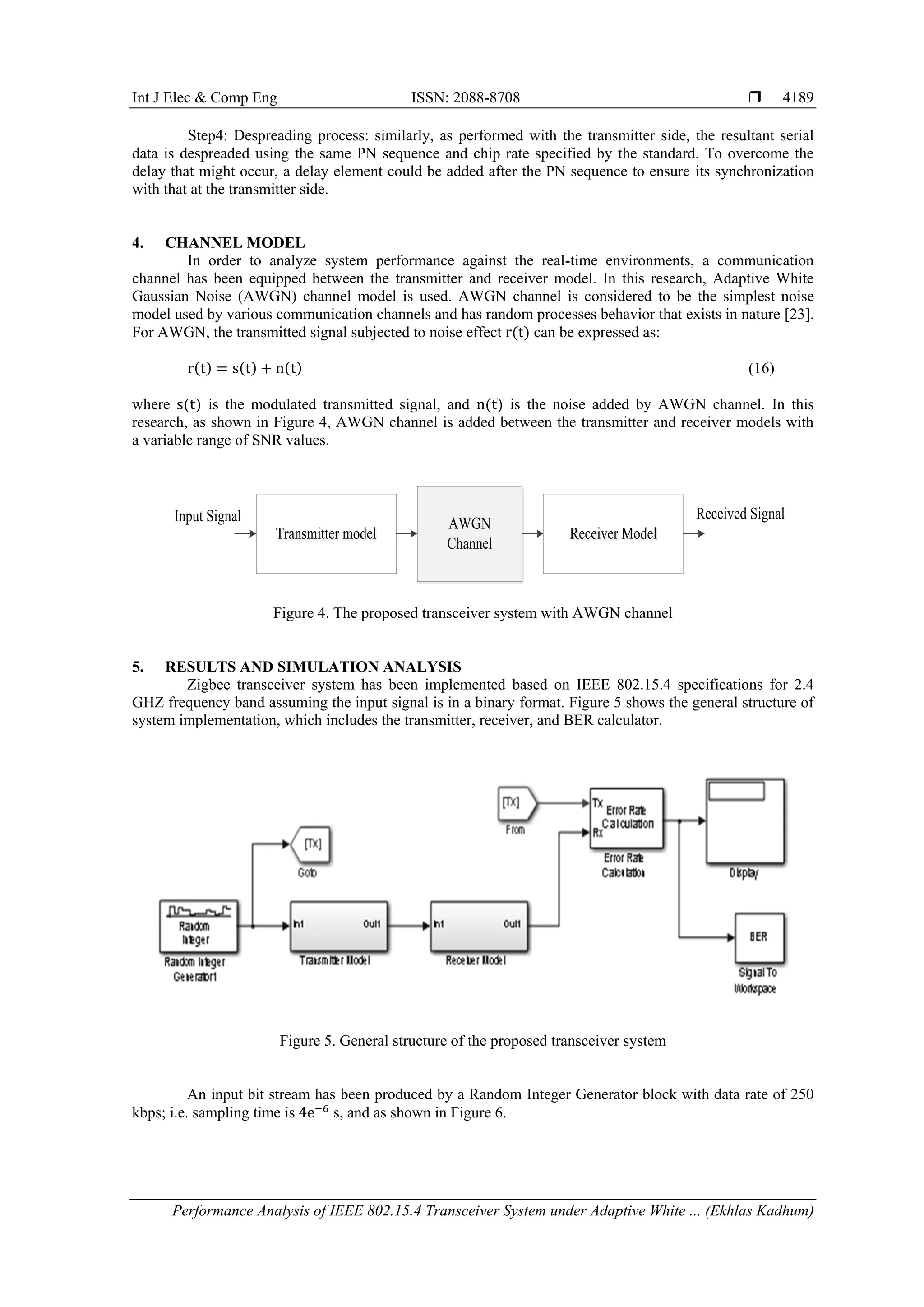 Performance Analysis of IEEE 802.15.4 Transceiver System under Adaptive ...