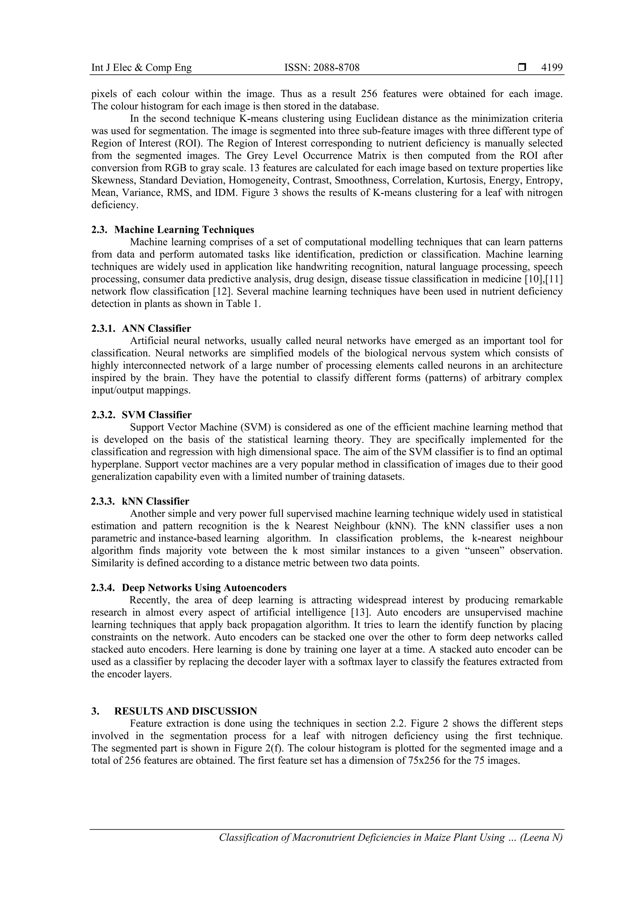 Classification of Macronutrient Deficiencies in Maize Plant Using ...