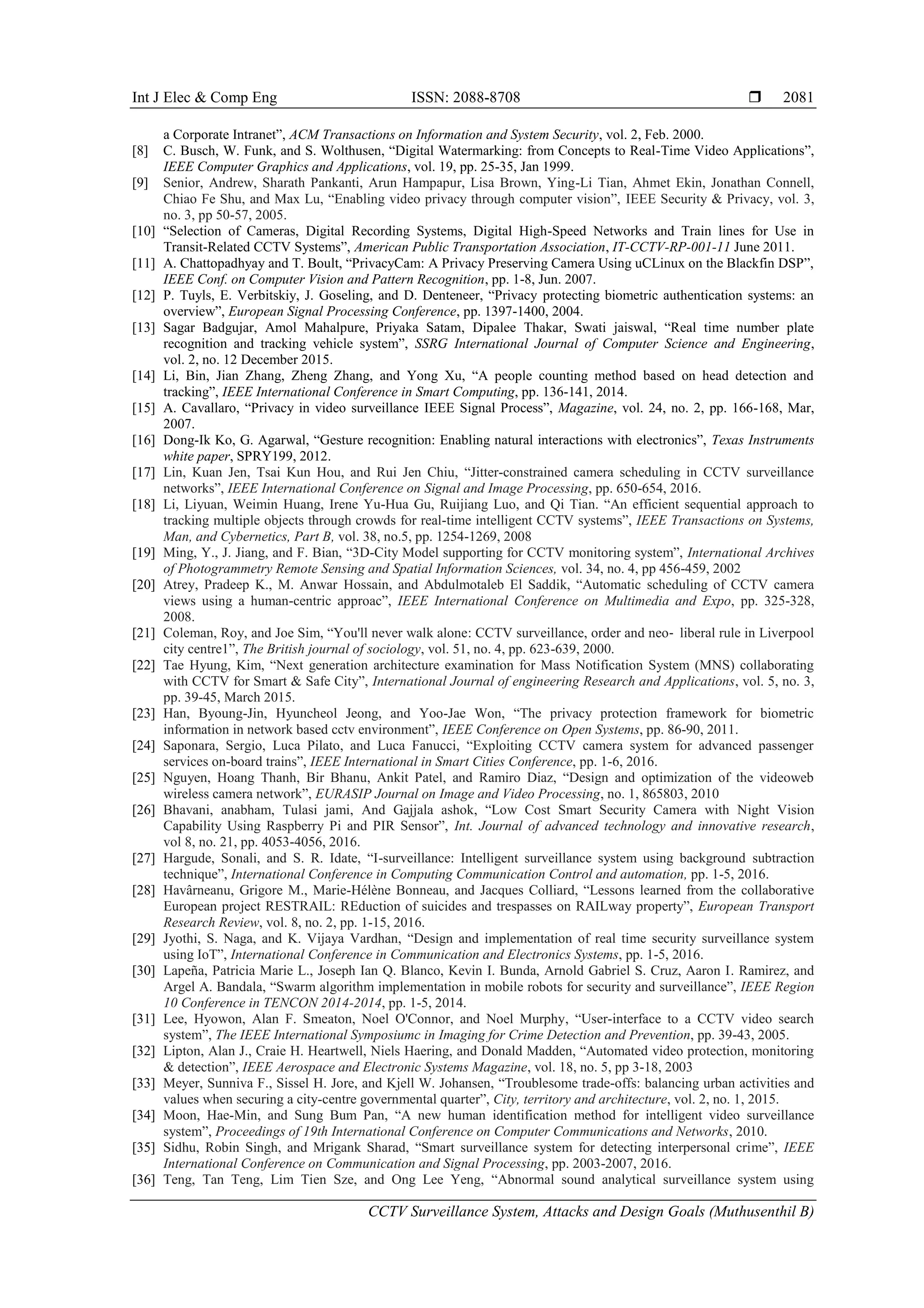 CCTV Surveillance System, attacks and design goals | PDF