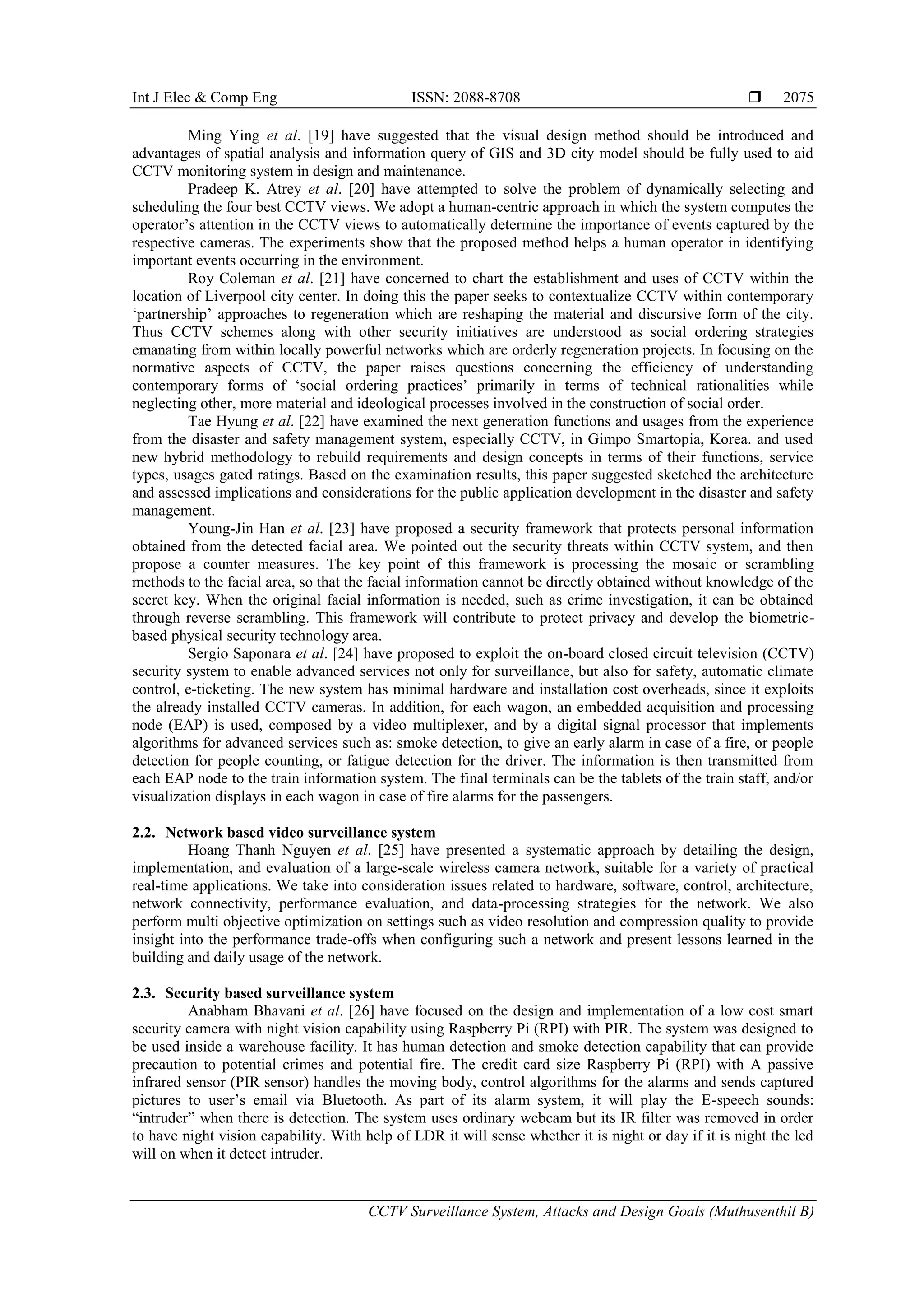 CCTV Surveillance System, attacks and design goals | PDF