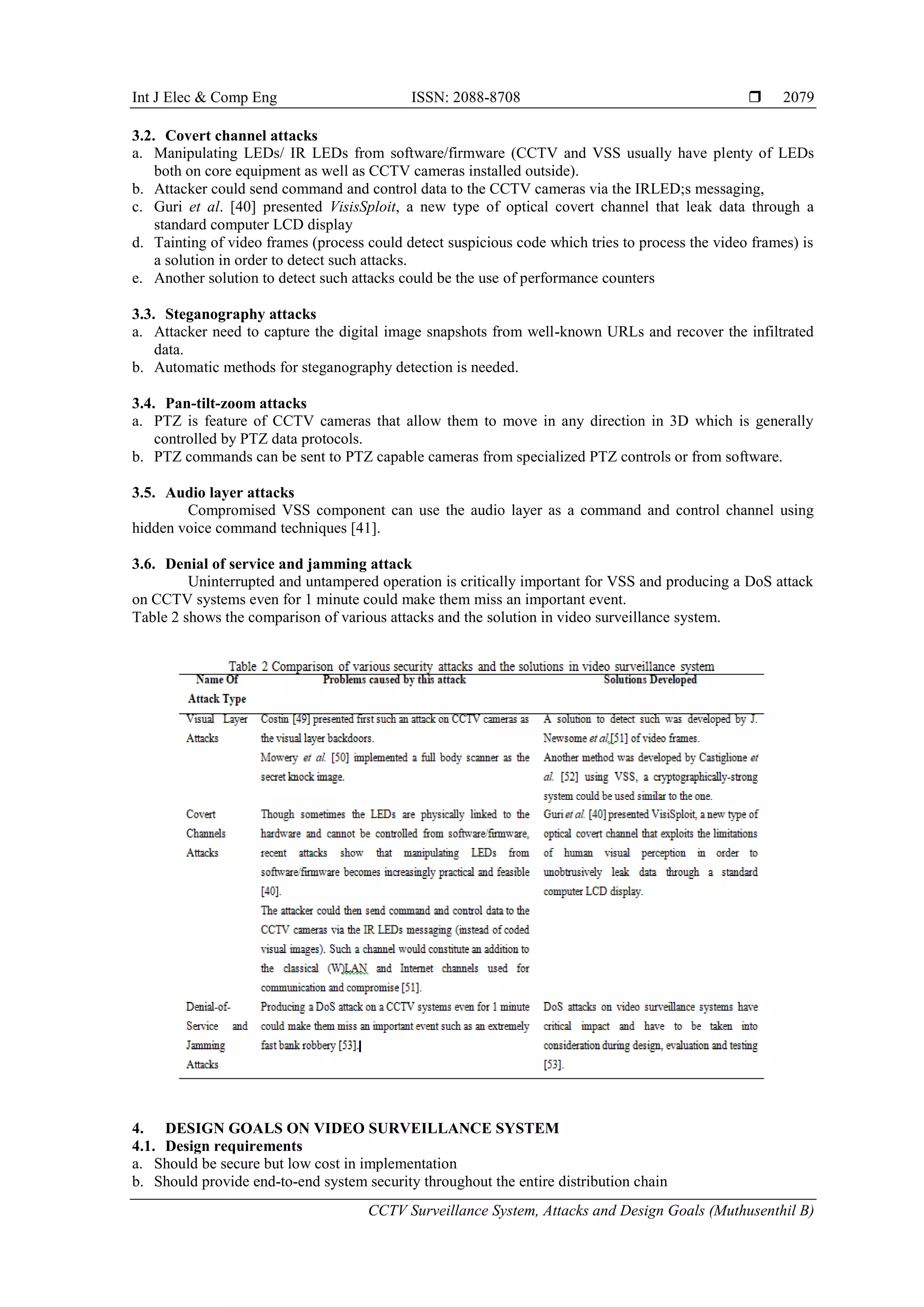 CCTV Surveillance System, attacks and design goals | PDF