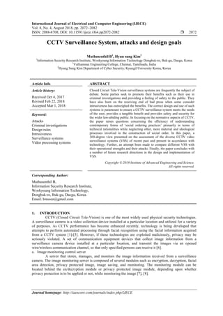 CCTV Surveillance System, attacks and design goals | PDF