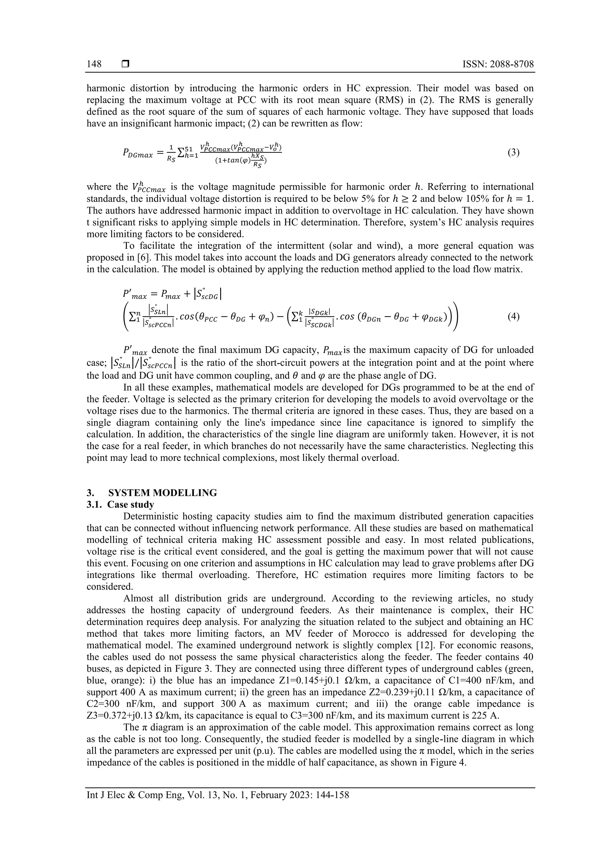 A deterministic method of distributed generation hosting capacity calculation: case study of ...