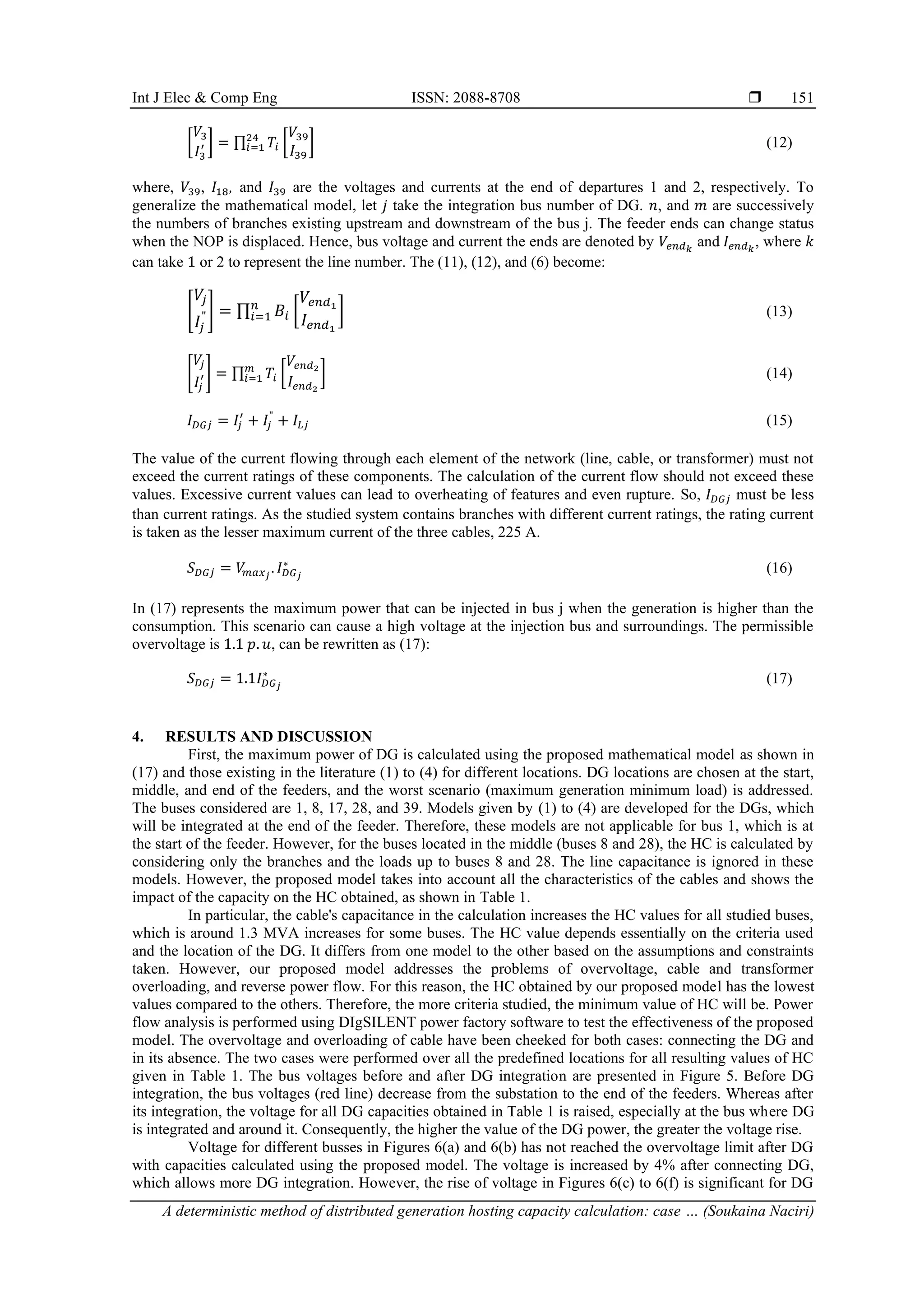 A deterministic method of distributed generation hosting capacity calculation: case study of ...