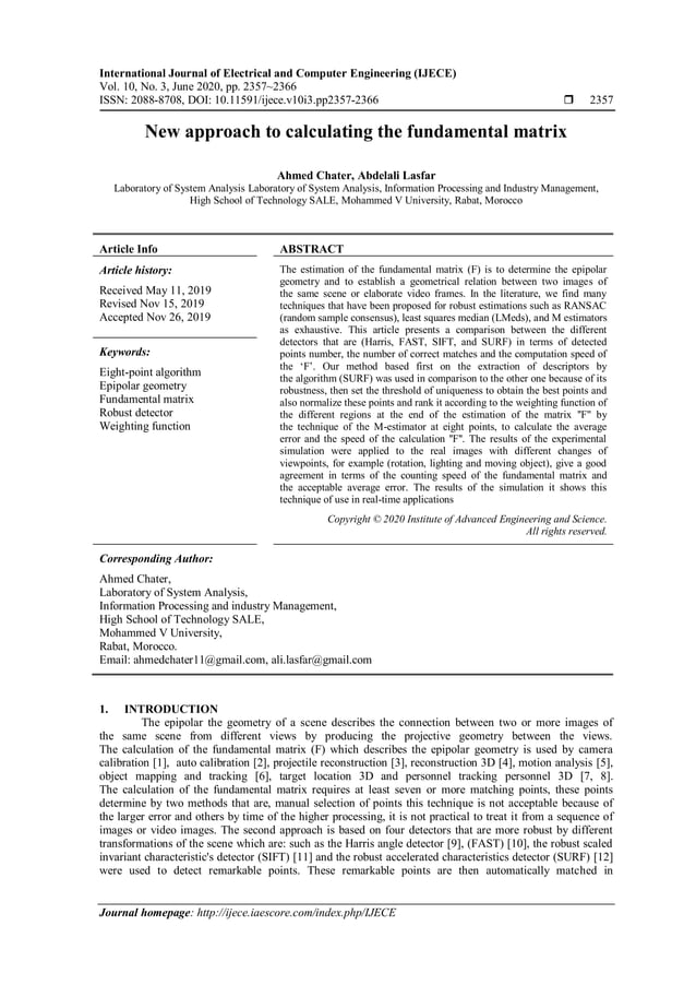 New approach to calculating the fundamental matrix | PDF