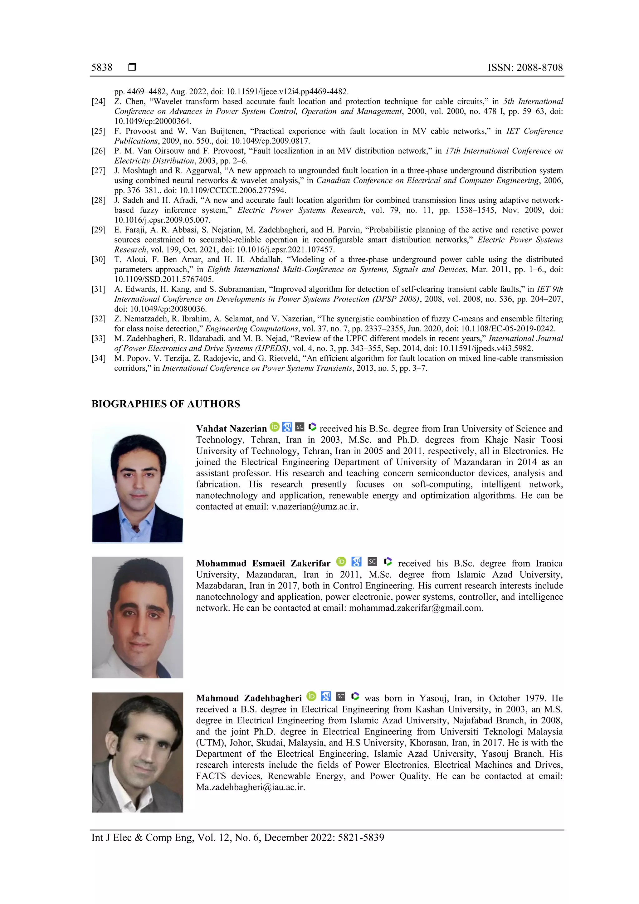 Comparative Detection And Fault Location In Underground Cables Using