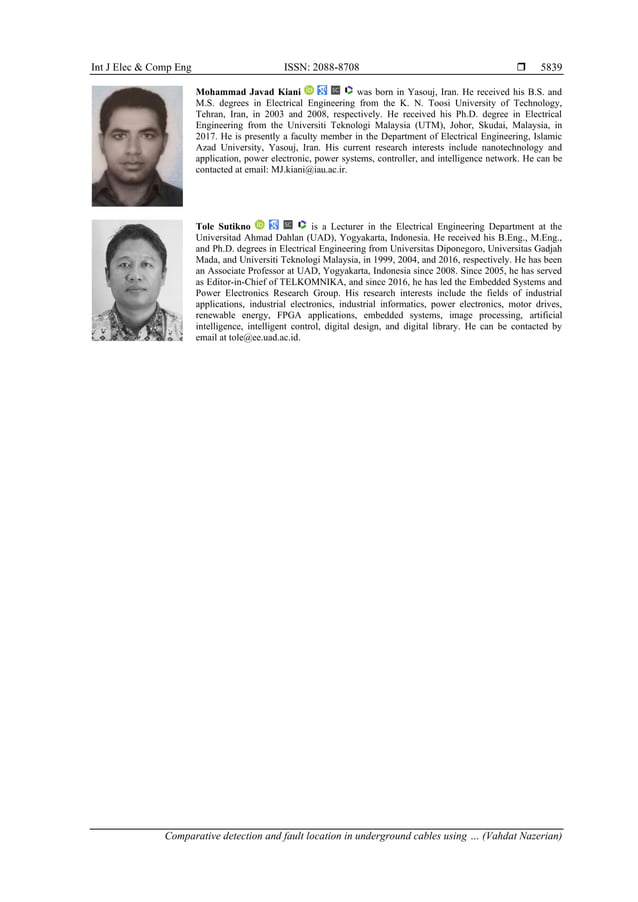 Comparative Detection And Fault Location In Underground Cables Using