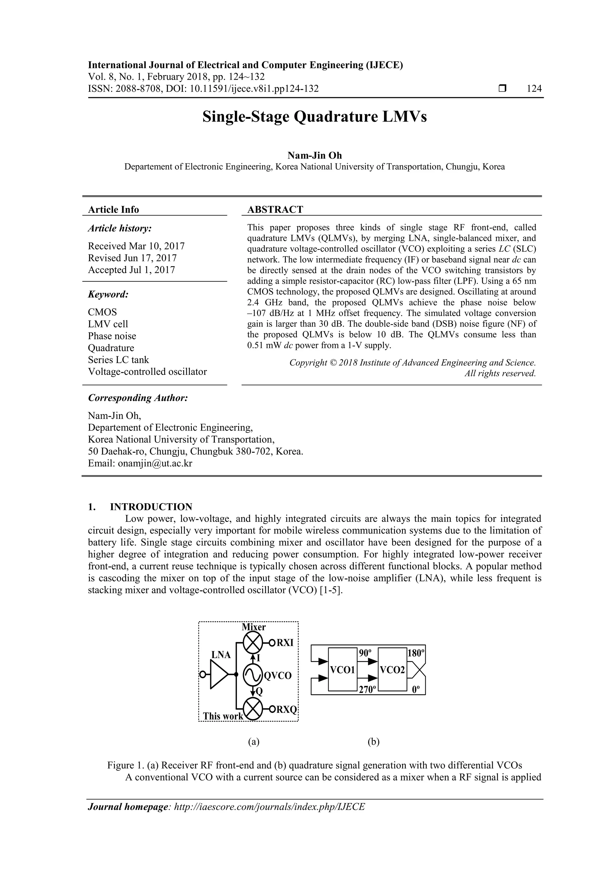 Single-Stage Quadrature LMVs | PDF