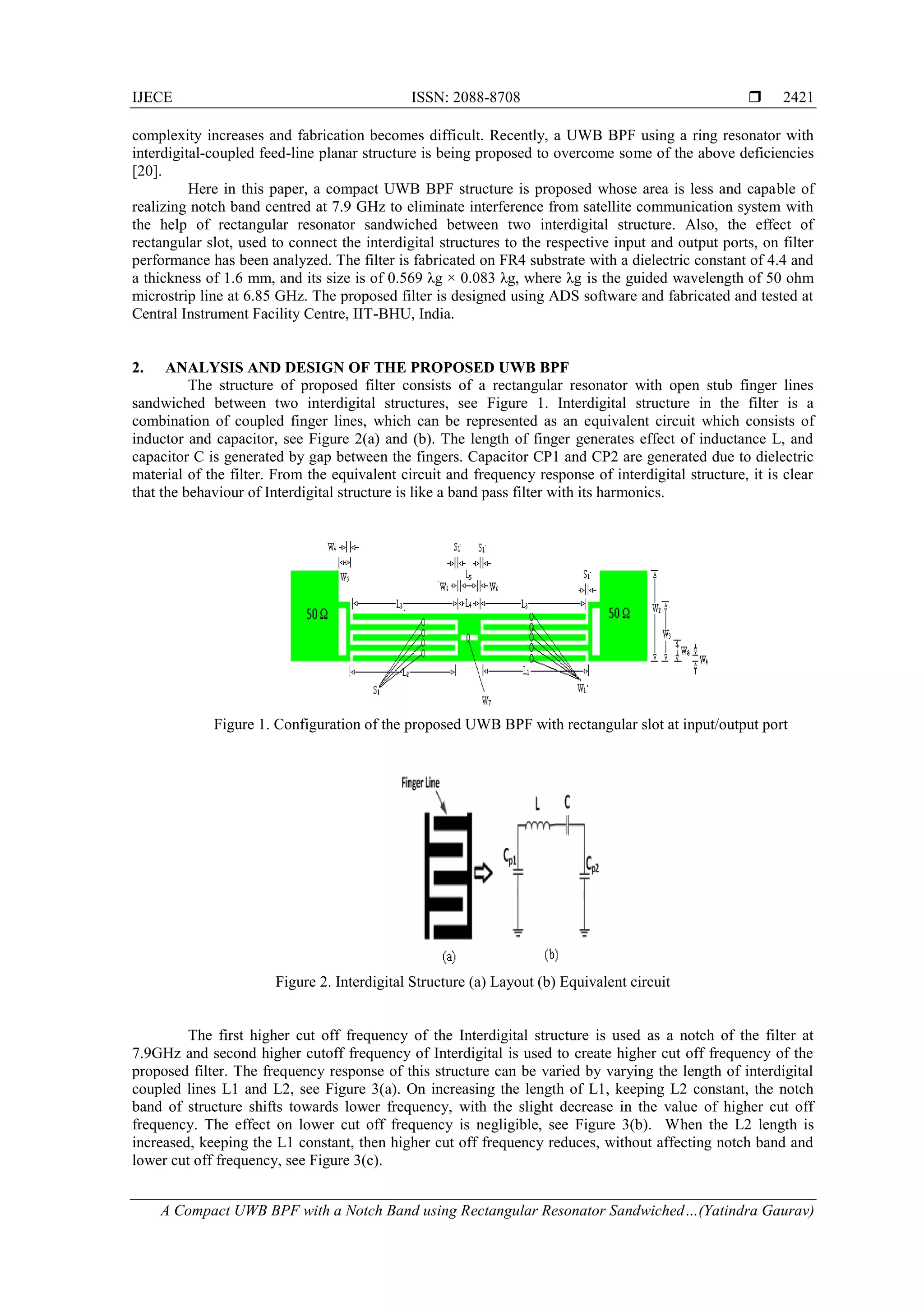 A Compact UWB BPF with a Notch Band using Rectangular Resonator Sandwiched between Interdigital ...