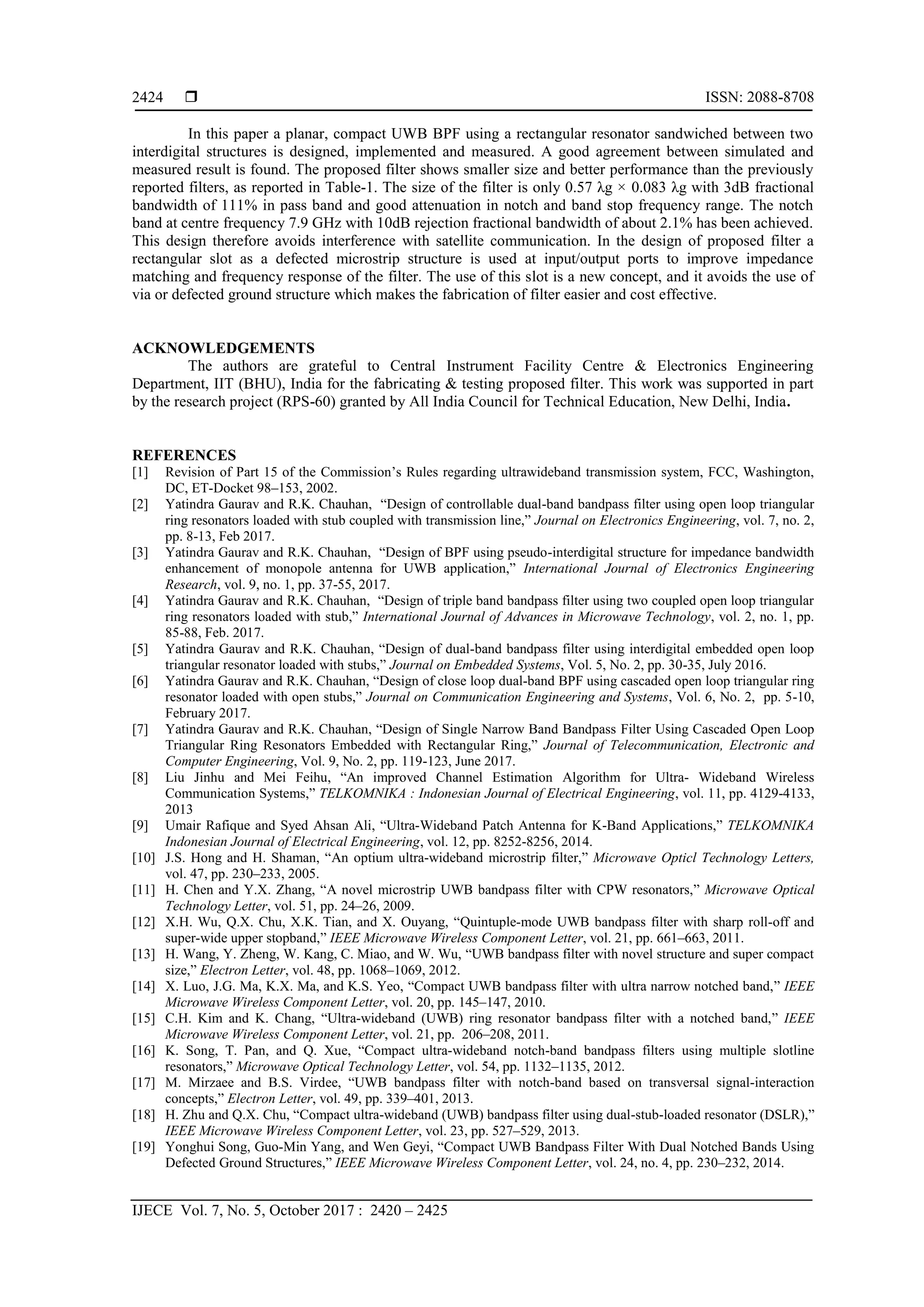 A Compact UWB BPF with a Notch Band using Rectangular Resonator Sandwiched between Interdigital ...