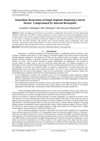 Immediate Restoration of Single Implants Replacing Lateral Incisor ...