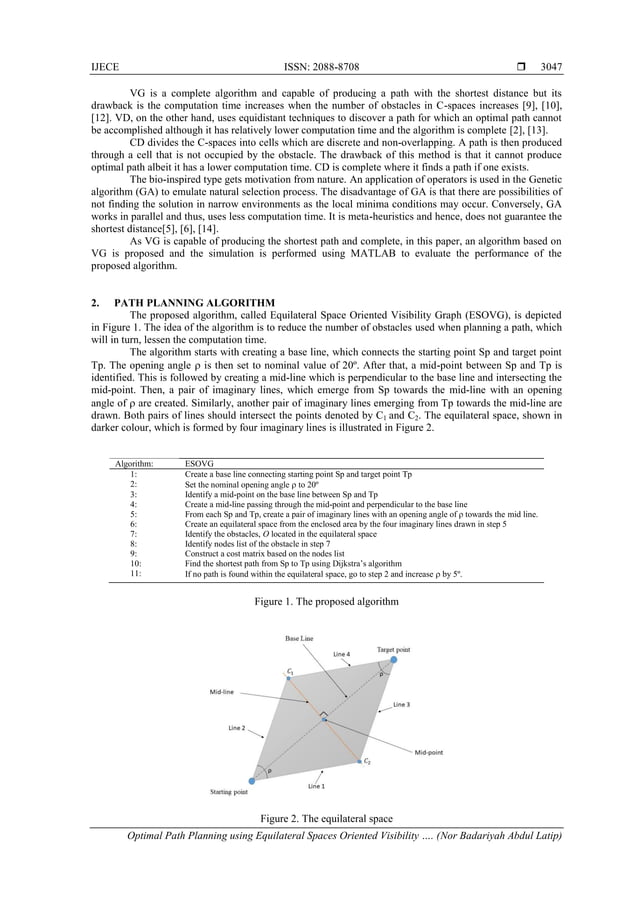 Optimal Path Planning using Equilateral Spaces Oriented Visibility Graph Method | PDF