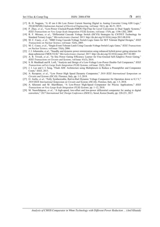 Analysis of CMOS Comparator in 90nm Technology with Different Power ...