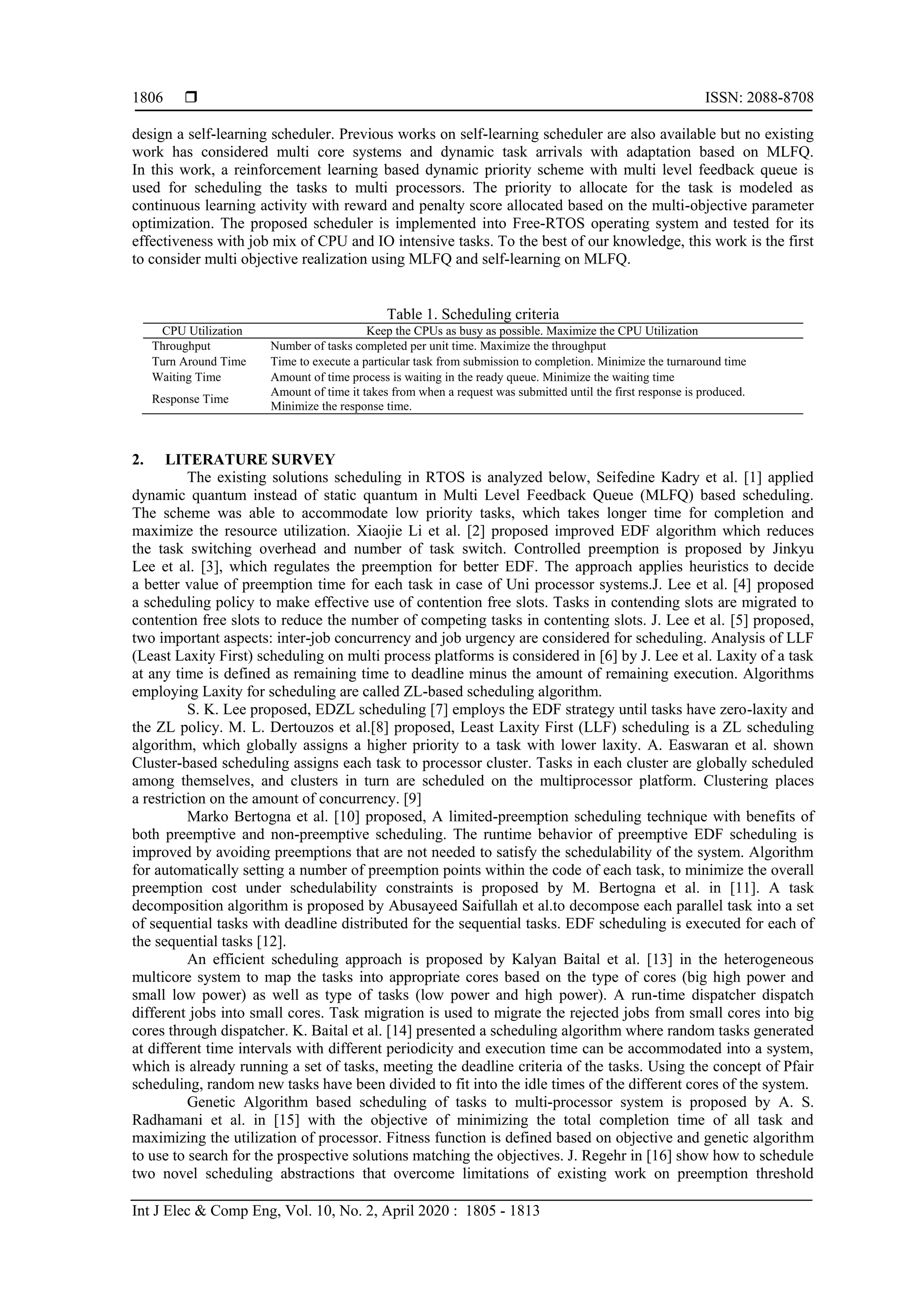 Reinforcement learning based multi core scheduling (RLBMCS) for real ...