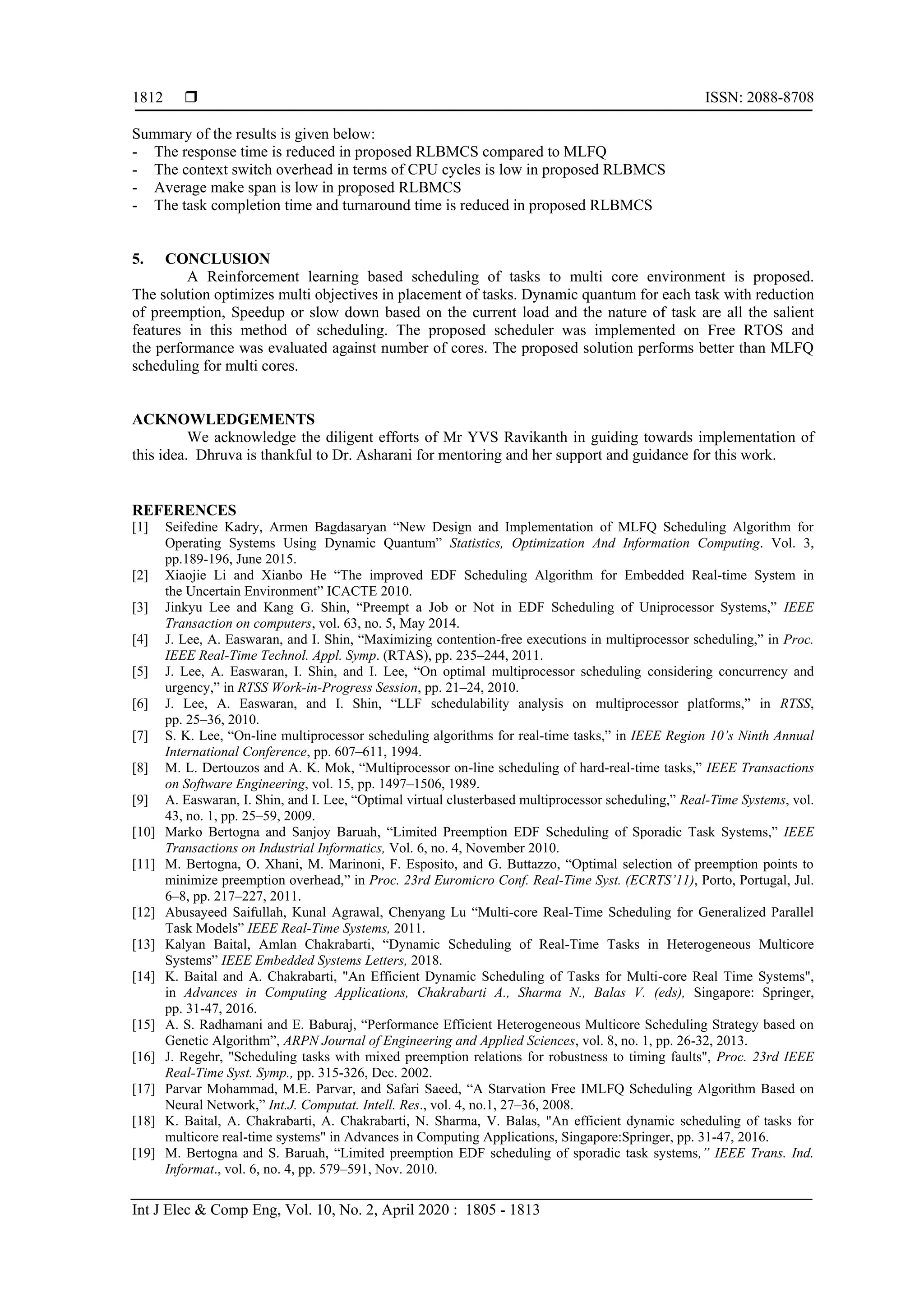 Reinforcement learning based multi core scheduling (RLBMCS) for real time systems | PDF ...