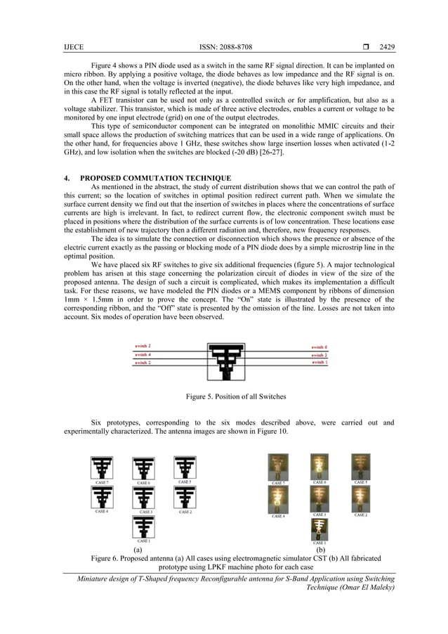 Miniature Design Of T Shaped Frequency Reconfigurable Antenna For S Band Application Using