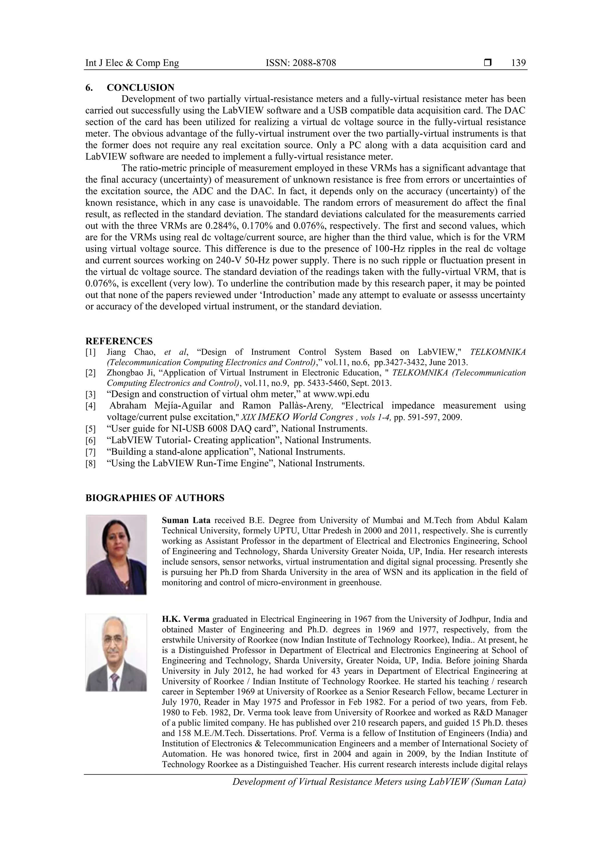 Development of Virtual Resistance Meters using LabVIEW | PDF