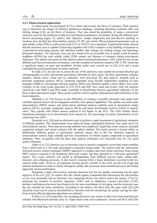 Bibliometric analysis and survey on electronic nose used in agriculture | PDF