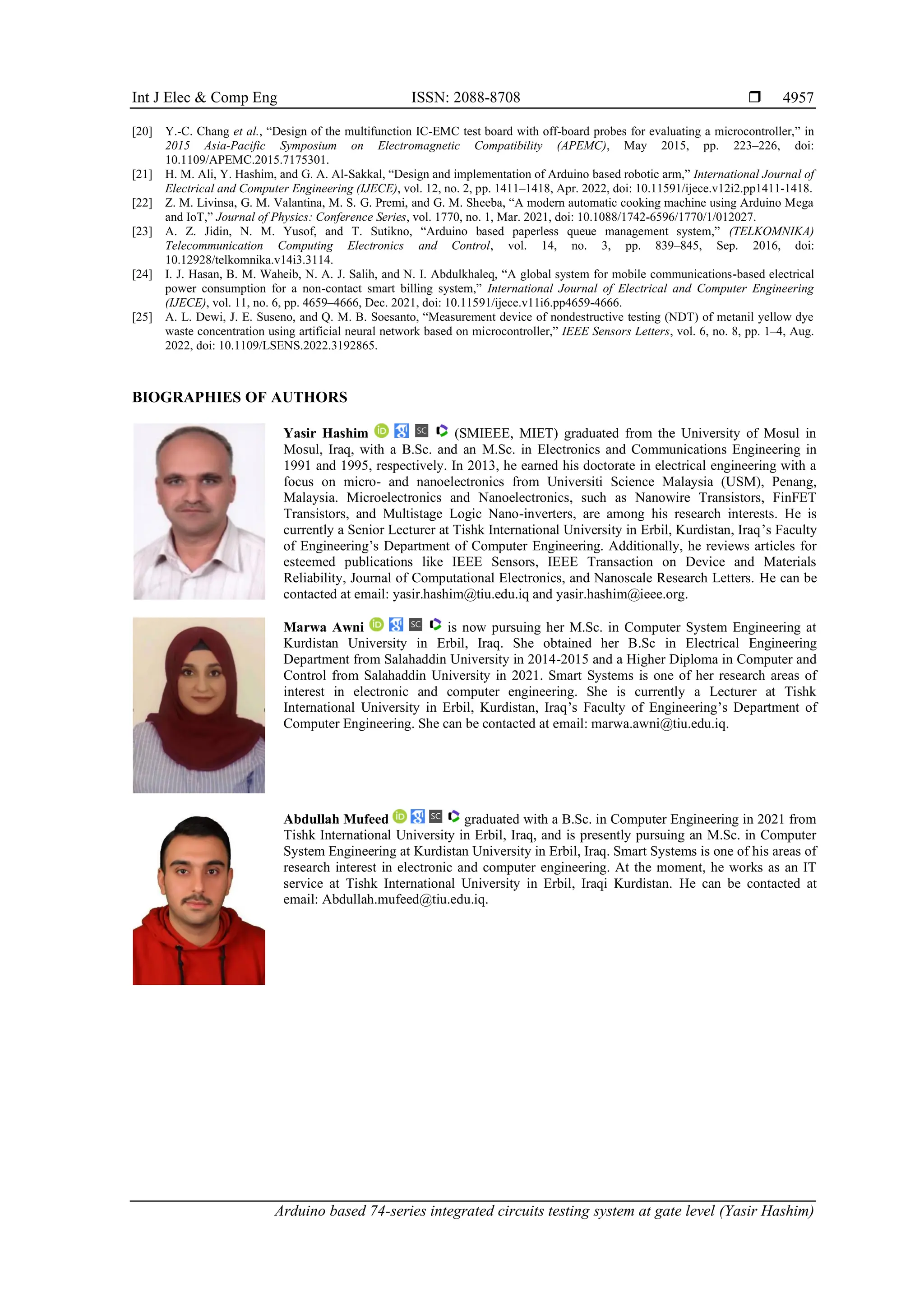 Arduino based 74-series integrated circuits testing system at gate ...