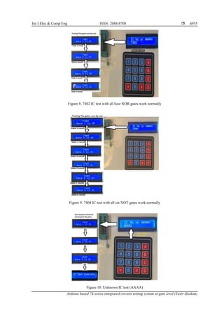 Arduino based 74-series integrated circuits testing system at gate ...