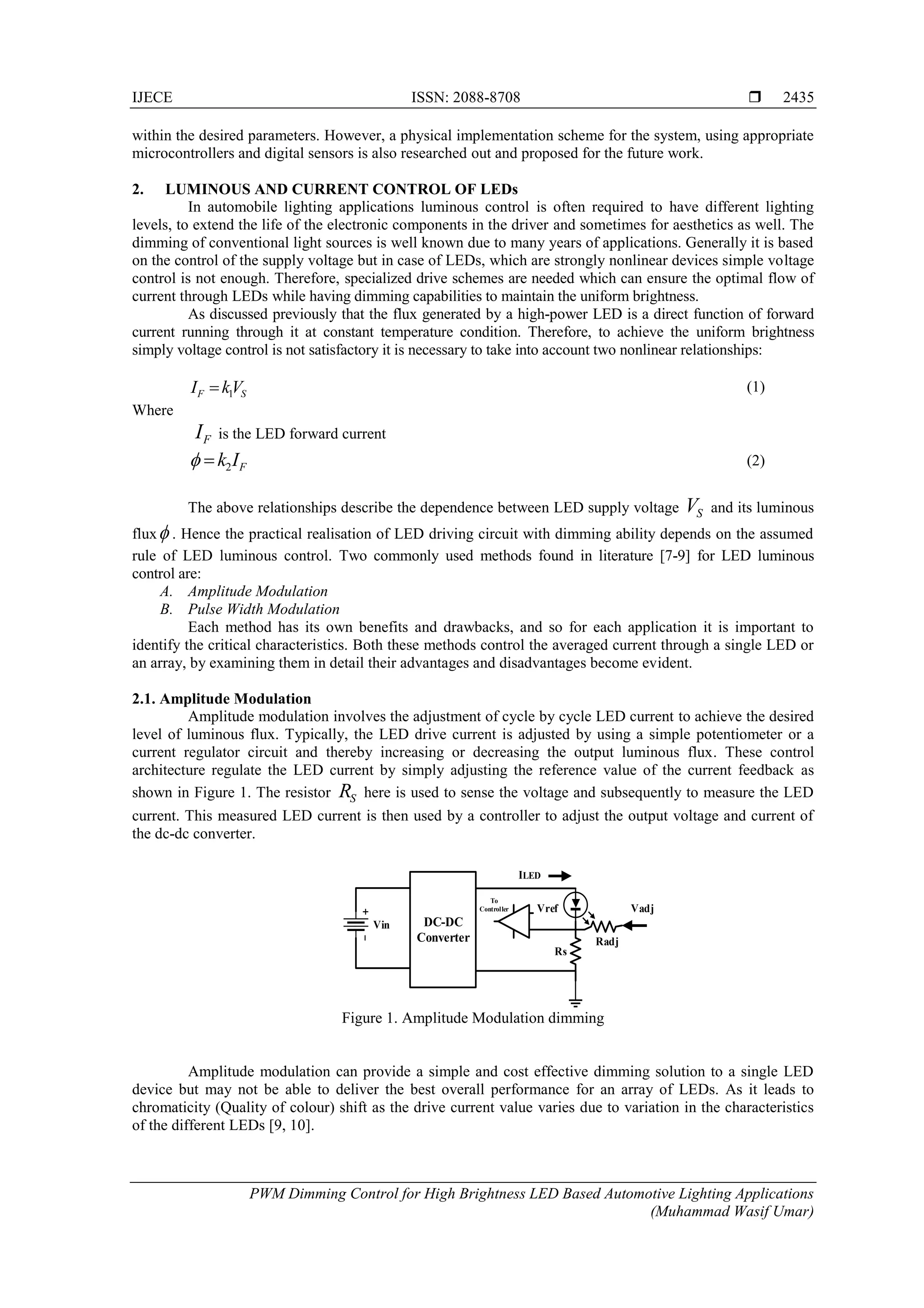 PWM Dimming Control for High Brightness LED Based Automotive Lighting ...