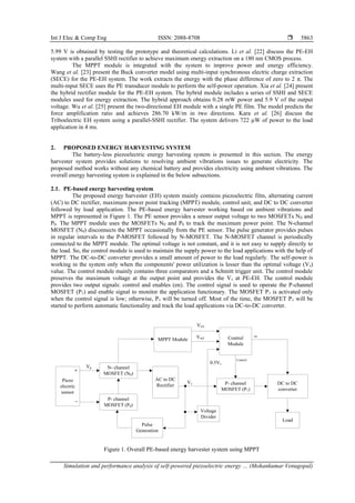 Simulation and performance analysis of self-powered piezoelectric energy harvesting system for ...
