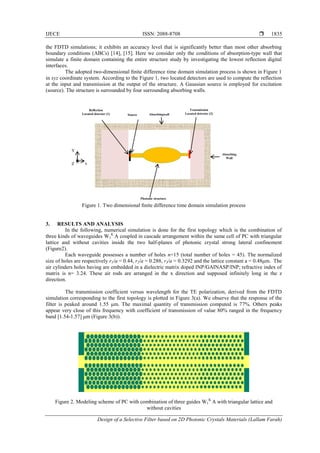 Design of a Selective Filter based on 2D Photonic Crystals Materials | PDF