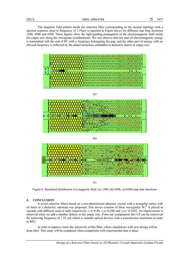 Design of a Selective Filter based on 2D Photonic Crystals Materials | PDF