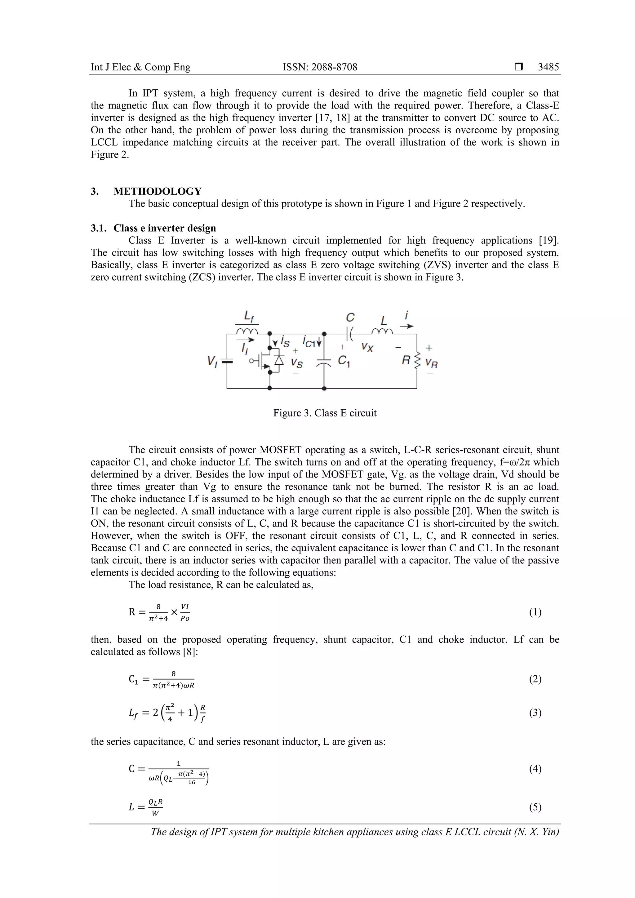 The design of IPT system for multiple kitchen appliances using class E ...